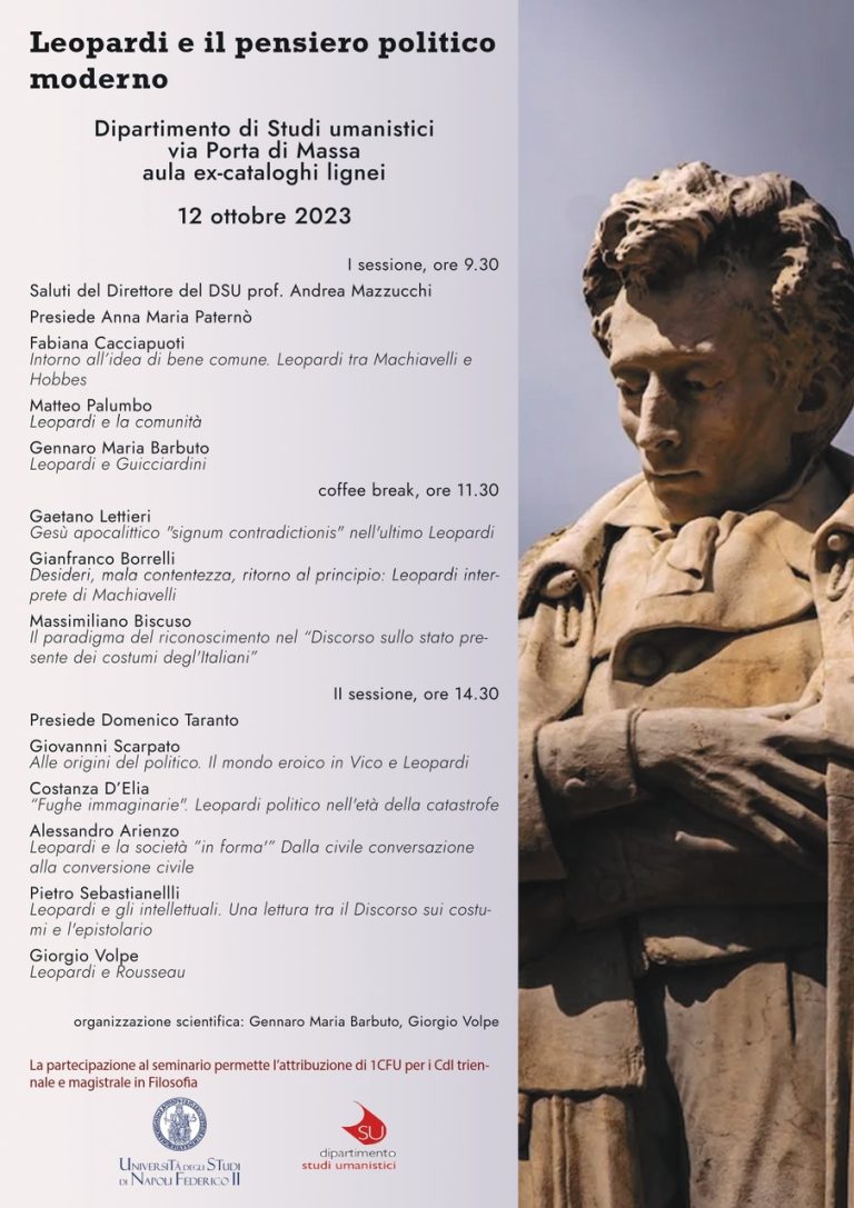 Leopardi e il pensiero politico moderno – Studi Umanistici