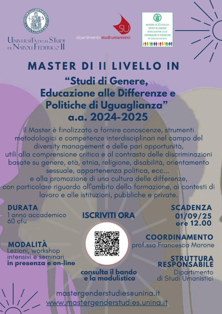 Master di II livello in Studi di genere, educazione alle differenze e ...